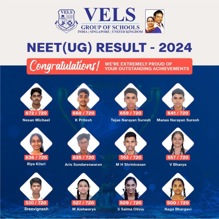 Vels Achieves Top NEET Results | Best CBSE School in Chennai